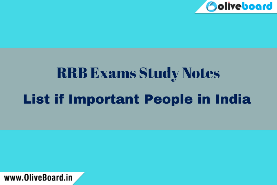 RRB Exams Study notes: List of Important People in India