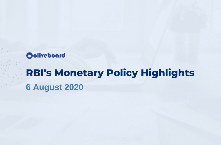 RBI Monetary Policy Highlights & Key Decisions - 6 August 2020