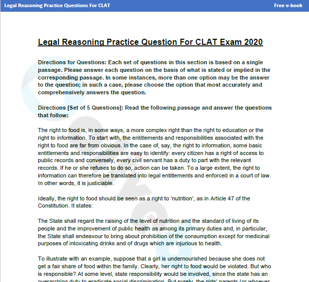 New Pattern Legal Reasoning Questions For Clat Download Now